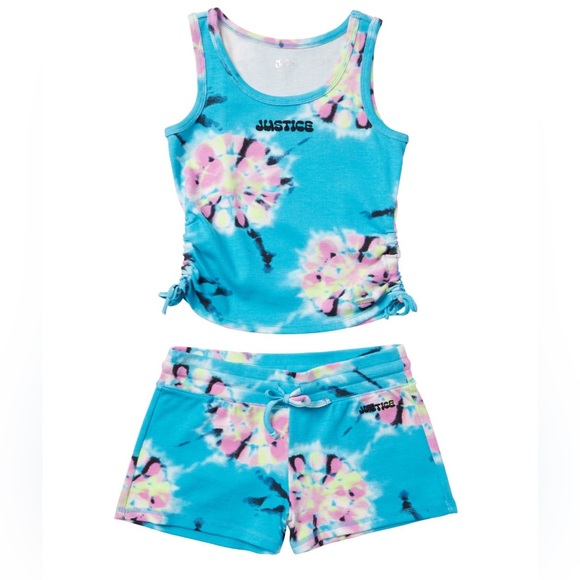 Justice | Matching Sets | Justice Fash Cinch Side Set 214 Tie Die Tank ...